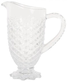 Transparentní skleněný džbán s dekorem - 20*13*24 cm / 1100 ml