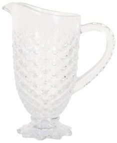 Transparentní skleněný džbán s dekorem - 20*13*24 cm / 1100 ml