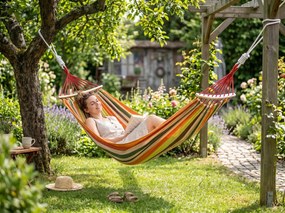 Houpací síť ZENVIO COMFORT 200x80 cm, oranžová + taška zdarma