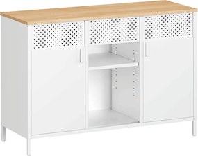 Komoda 110x40x76cm, kov, bílá, AUK-E1420 WT