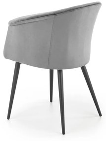 Halmar Jídelní sametová židle K421 - šedá