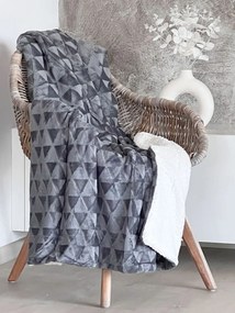 UD Oboustranná deka s beránkem - Triangl tmavě šedá