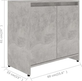 vidaXL Koupelnová skříňka 60 x 33 x 61 cm dřevotříska [802646] Barva: kouřový dub