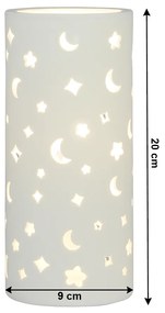 Stolní lampa DANAR bílá / vzor hvězdy Tempo Kondela