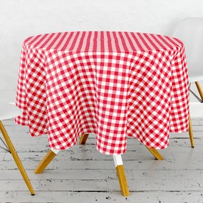 Ubrus PVC kulatý FL-1345-01 - Červeno-bílé kostičky (různé velikosti)