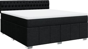 Box spring postel s matrací černá 180x200 cm textil 3289456