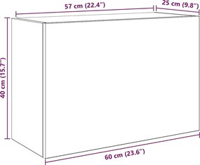 vidaXL Koupelnová nástěnná skříňka 60 x 25 x 40 cm kompozit [860070] Barva: Staré dřevo