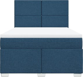 Box spring postel s matrací modrá 140x200 cm textil 3292810