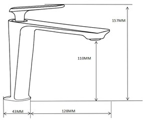 Mexen Ares umyvadlová baterie, chromová, 744100-00
