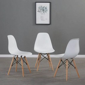 4 kusová sada moderních jídelních židlí ve 4 barvách - bílá