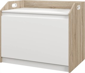 HOMCOM Moderní Dřevěná Úložná Lavice s Opěradlem, Lavice do Předsíně a Ložnice s Úložným Prostorem, 62,4x40x51,5cm | Aosom