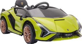 HOMCOM Dětské auto, 2 jízdní režimy, Lamborghini SIAN SUV auto na hraní, elektrické auto s dálkovým ovládáním, hudba (MP3/USB), 37-60 měsíců, zelené …