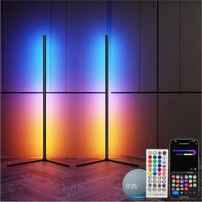 Led rohové podlahové lampy 155 cm, sada 2 kusů, Rgb ovládání, Alexa