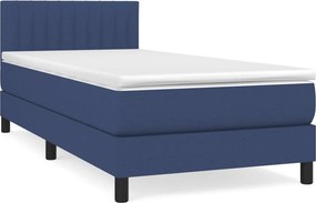 Box spring postel s matrací modrá 90x200 cm textil 3140191