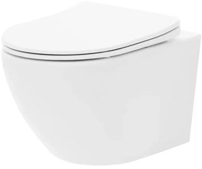 CURT mini RIMLESS WC mísa závěsná včetně sedátka Basic, bílá