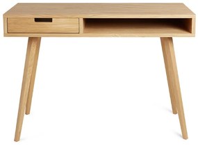 Benlemi Skandinávský psací stůl ze dřeva se zásuvkou LEA 110 cm přírodní Strana: Vlevo, Kvalita dřeva: 1. Dubový masiv třídy A