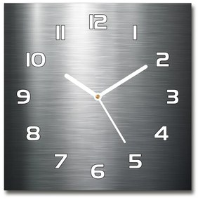 Wallmuralia Skleněné hodiny čtverec Metalové pozadí 30x30 cm