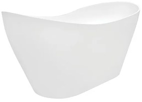 Besco Volně stojící vana z litého mramoru Viya Matt 160x70 (170x71) Barva: Bílá, Rozměry (cm): 158x70,5, Typ a barva výpustě: Click-Clack, chrom