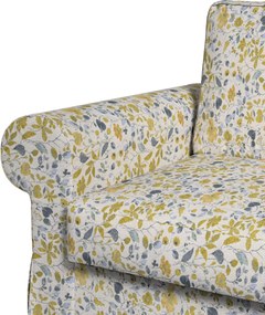Potah na pohovku IKEA Backabro 2-místná, rozkládací barva žlutá látka pletený vzor, vzorované