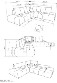 Rozk. rohová čalouněná sedací souprava s úlo. prostorem do L ALMADA pravá béžová