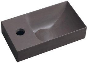 Sapho Sapho, PICCOLINO betonové umyvadlo 30,8x17cm, baterie vlevo, tmavě hnědá, PK30015
