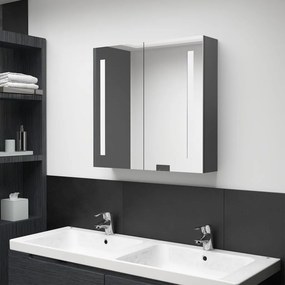 LED koupelnová skříňka se zrcadlem šedá 62 x 14 x 60 cm 326520