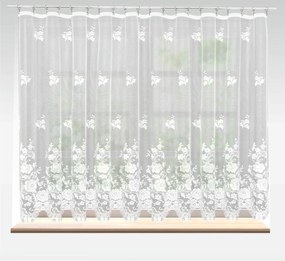 Záclona žakárová nebo balkonový  komplet, Florella metráž, bílá 150 cm