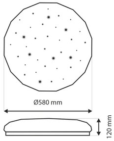 LED Stmívatelné stropní svítidlo INDUS LED/60W/230V 2700-6500K +dálkové ovládání