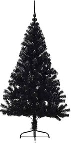 Umělý osvětlený vánoční stromeček Černá 150 cm PVC 3397129