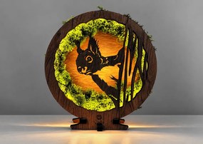 Li-Go "Mechová veverka" lampa 20x22 cm provedení povrchu: dub