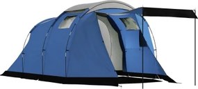 Outsunny tunelový stan pro 4 osoby, vodotěsný 3000 mm, dvojvrstvý, s nízkou kondenzací, výška 190 cm, tmavě modrý