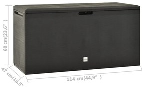 vidaXL Marketos Zahradní úložný box antracitový 114 x 47 x 60 cm