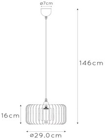 Lucide 46406/29/76 - Lustr na lanku ETTA 1xE27/40W/230V pr. 29 cm dřevo