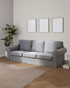 Potah na pohovku IKEA Ektorp 3-místná, nerozkládací barva šedá látka sametová