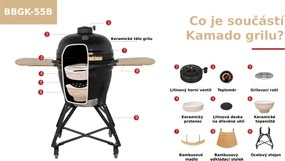 Keramický Kamado BBQ gril BestBerg BBGK-55B / Ø 46 cm / černá