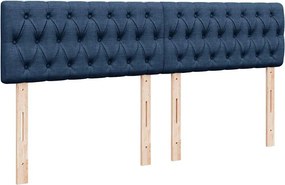 Box spring postel s matrací modrá 200x200 cm textil 3287576