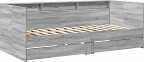 vidaXL Válenda se zásuvkami 100 x 200 cm kompozitní dřevo [3280844] Barva: Betonová šedá