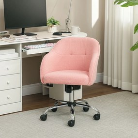 HOMCOM kancelářská židle, Teddy plyšová ergonomická desk židle, nastavitelná výška, polstrované sedadlo a opěradlo, 360° otáčení, moderní design, do …