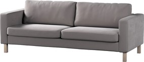 Potah na pohovku IKEA  Karlstad 3-místná, nerozkládací, krátký barva šedá látka lesklé, sametová