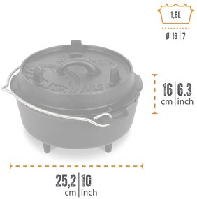 PETROMAX LITINOVÝ KOTLÍK S NOŽIČKAMI "DUTCH OVEN"