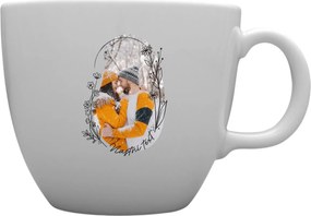 Personalizovaný MEGA XXL keramický hrnek 1000 ml s květinovým orámováním