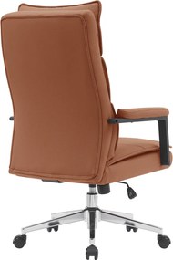 Kancelářské křeslo, hnědá camel ekokůže/chrom, KAHIL