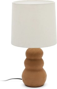 Kamenná stolní lampa v přírodní barvě s textilním stínidlem (výška 55 cm) Madsen – Kave Home