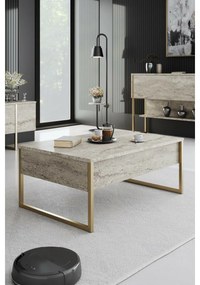 Konferenční stolek Luxe Travertine and Gold