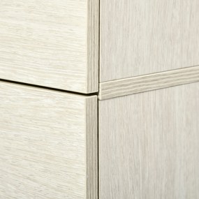HOMCOM Dřevěný Koupelnový Skříňka se 2 Skříňkami, Centrálním Šuplíkem a Nastavitelnými Policemi, 34x34x150cm, Dřevěná Barva