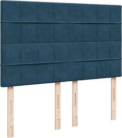 Box spring postel s matrací modrá 160 x 200 cm samet 3293258
