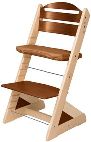 Jitro Dětská rostoucí židle Plus PŘÍRODNÍ VÍCEBAREVNÁ Ořech + hnědý podsedák