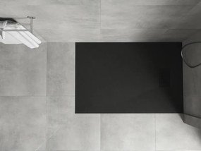 Mexen Hugo, obdélníková sprchová vanička SMC 100 x 80 cm, černá, černá krytka, 42708010-B