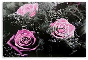 Obraz na plátně Růžové růže Přírodní květiny - 90x60 cm