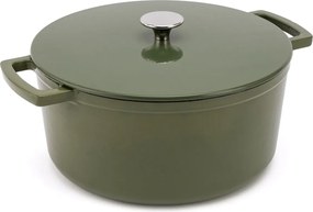 Elmich Smaltovaný litinový hrnec Ember 28 cm - olivově zelená